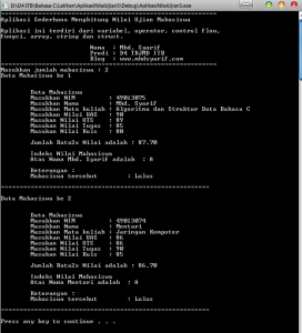 Aplikasi Sederhana Menghitung Nilai Ujian Mahasiswa Menggunakan Bahasa ...